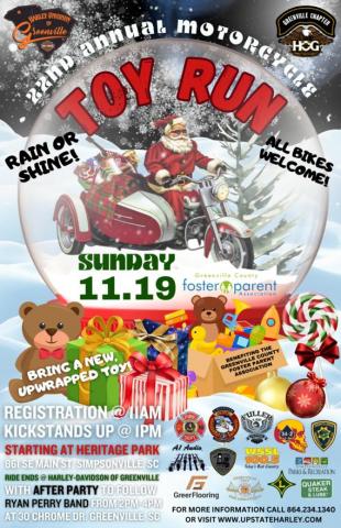 Toy Run 2023 in Greenville | Independence Chapter #4539 | Charlotte ...